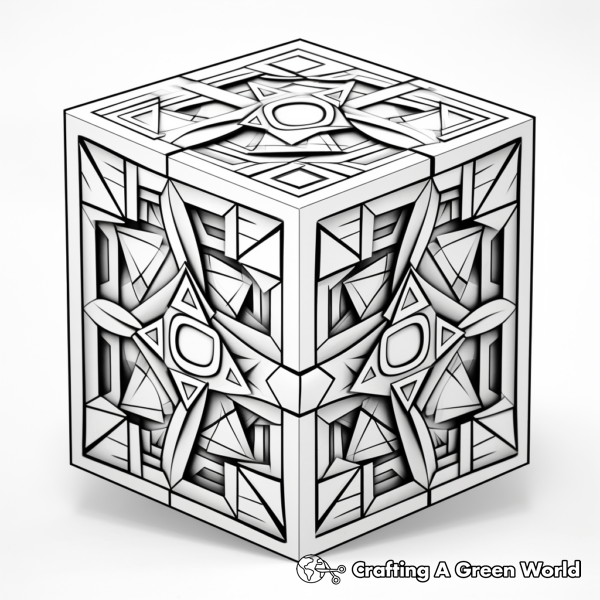 3d Geometric Design Coloring Pages - Free & Printable!