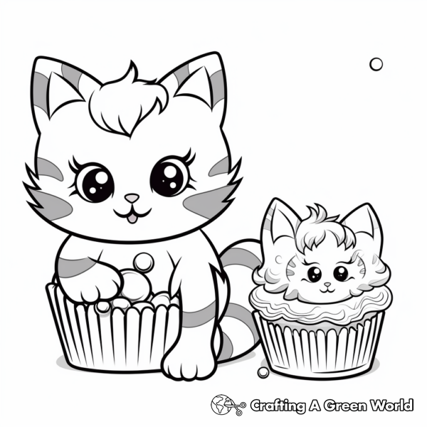 Cat Cupcake Coloring Pages - Free & Printable!