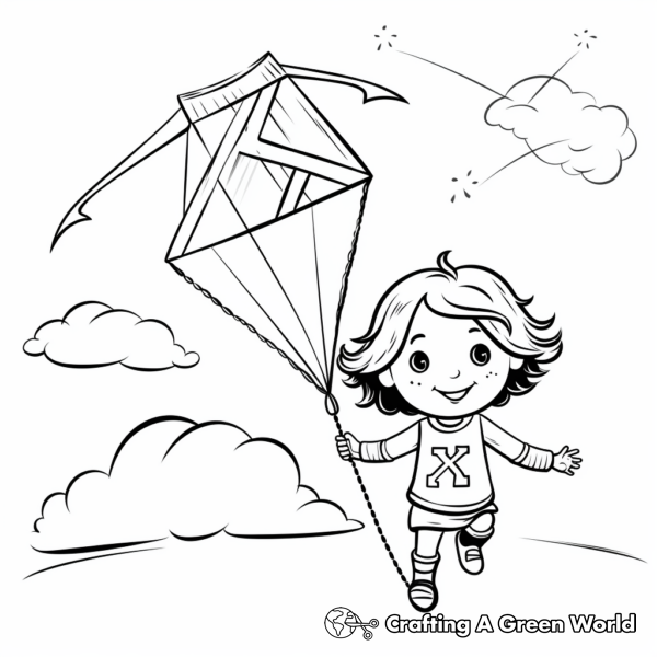 'K' Is For Kite Coloring Pages - Free & Printable!