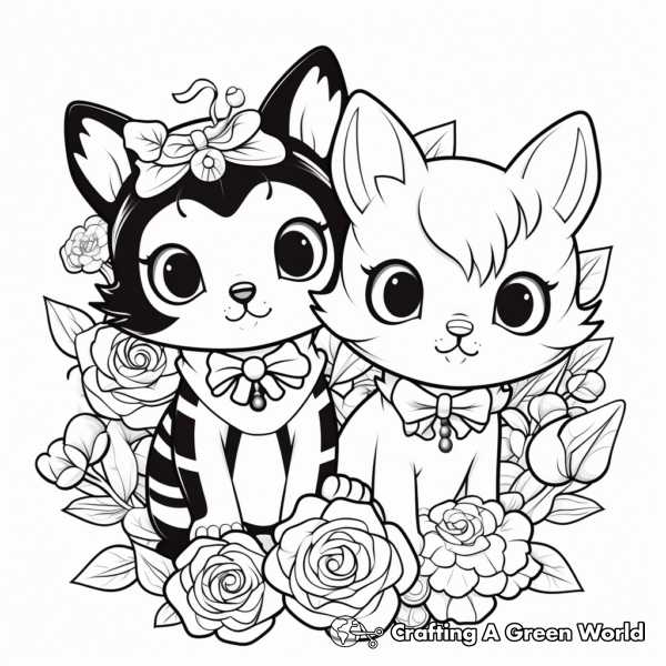 Cat And Flower Coloring Pages - Free & Printable!