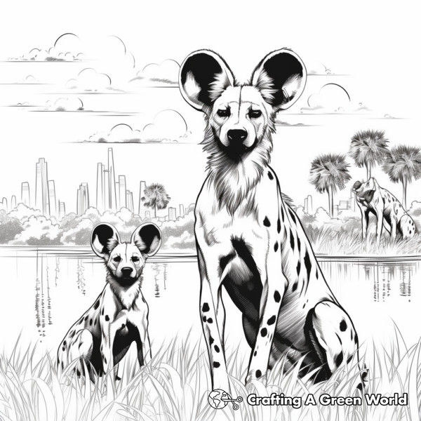 African Wild Dog Coloring Pages - Free & Printable!