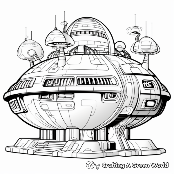 Alien Spaceship Coloring Pages - Free & Printable!