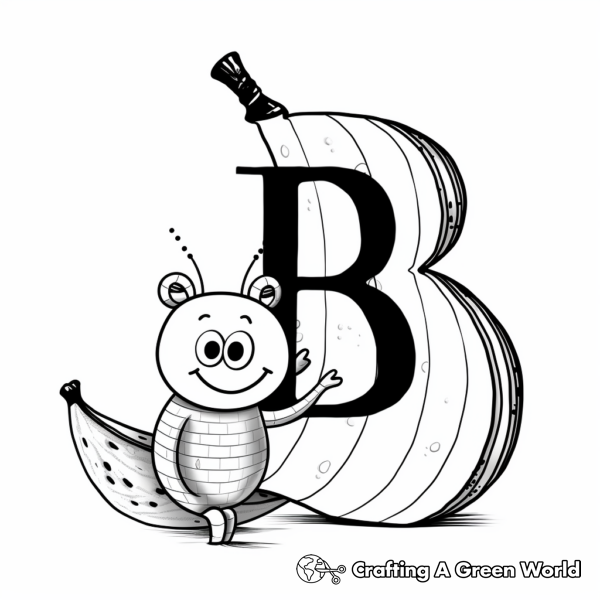 B Is For Banana Coloring Pages - Free & Printable!