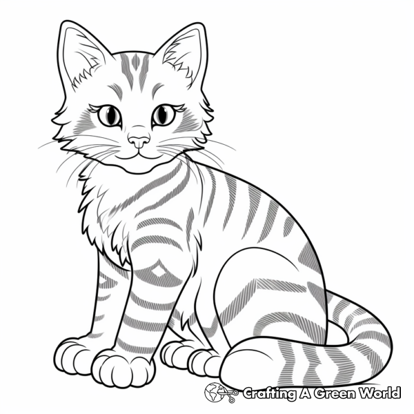 Striped Cat Coloring Pages - Free & Printable!