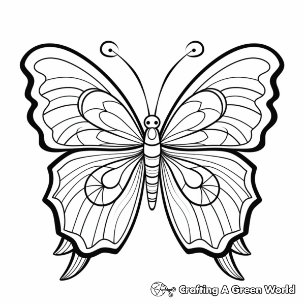 Blue Morpho Butterfly Coloring Pages - Free & Printable!