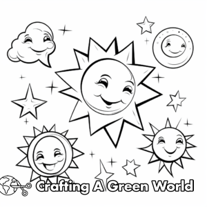 Sun Moon And Stars Coloring Pages - Free & Printable!