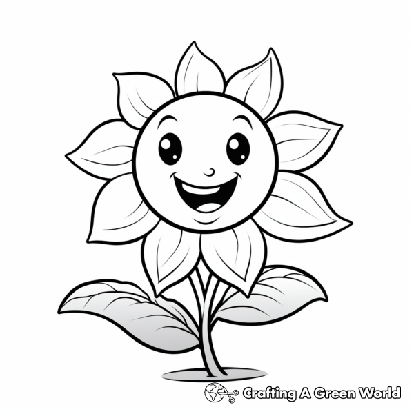 Happy Flower Coloring Pages - Free & Printable!