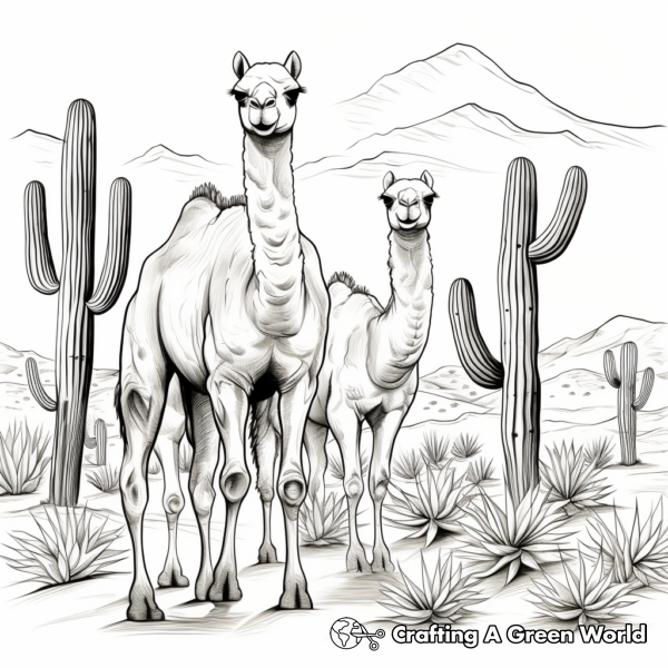 Camel In Desert Coloring Pages - Free & Printable!