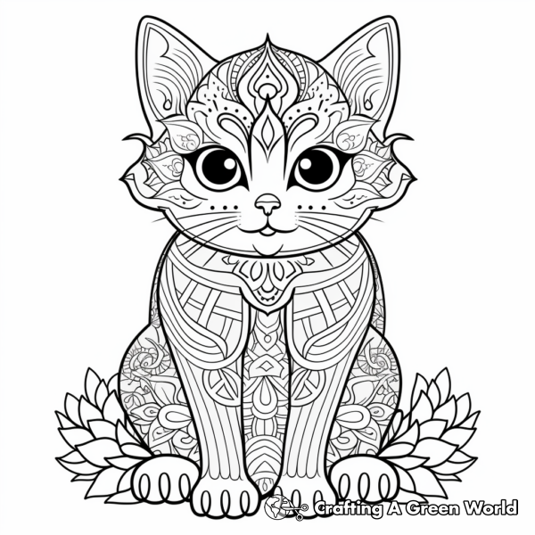 Cat Mandala Coloring Pages - Free & Printable!