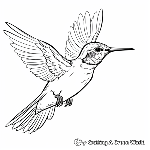 Ruby Throated Hummingbird Coloring Pages Free Printable
