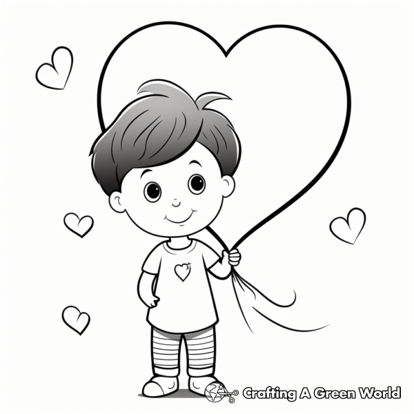 Heart Balloons Coloring Pages Cats with Heart Balloons coloring page ...