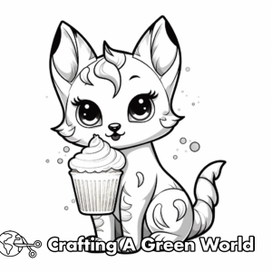 Cats and Ice Cream Coloring Pages - Free & Printable!