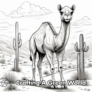Camel In Desert Coloring Pages - Free & Printable!