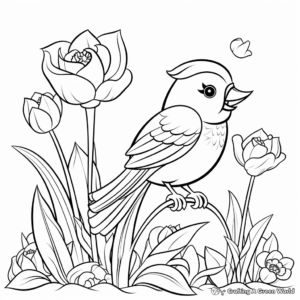 Bird And Flower Coloring Pages - Free & Printable!