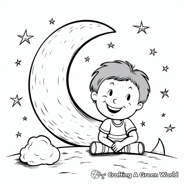 Crescent Moon Coloring Pages - Free & Printable!