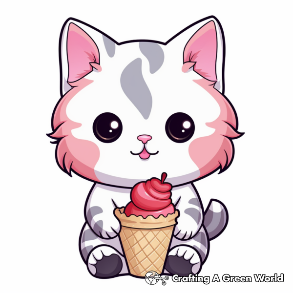 Cats and Ice Cream Coloring Pages - Free & Printable!