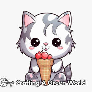 Cats and Ice Cream Coloring Pages - Free & Printable!