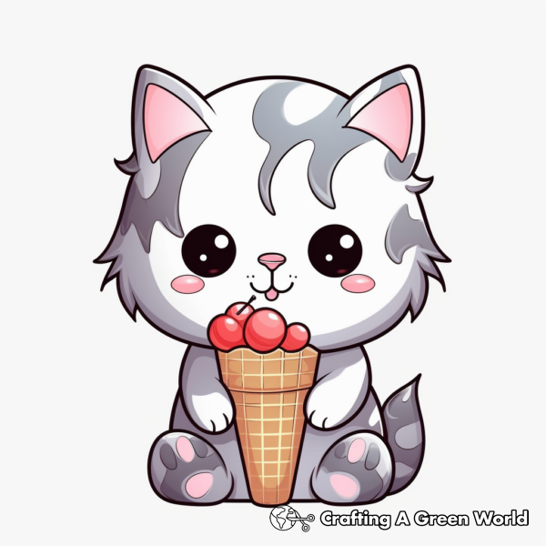 Cats and Ice Cream Coloring Pages - Free & Printable!