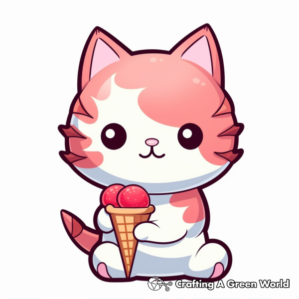 Cats and Ice Cream Coloring Pages - Free & Printable!
