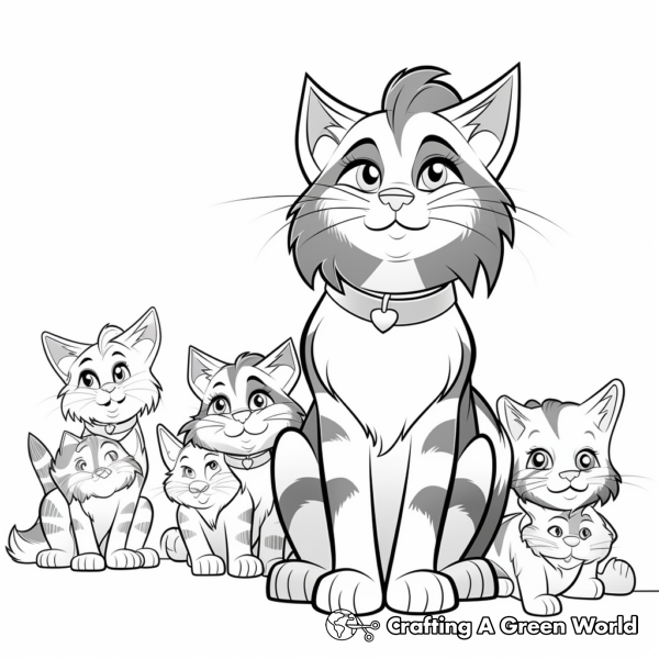 Cat Pack Coloring Pages - Free & Printable!