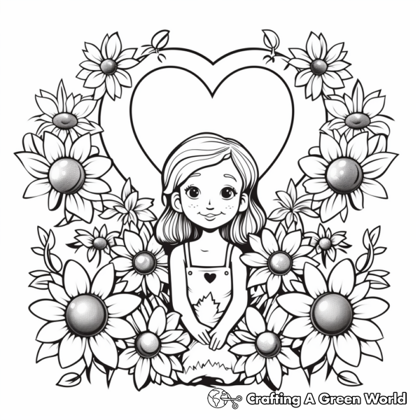 Flowers And Hearts Coloring Pages - Free & Printable!