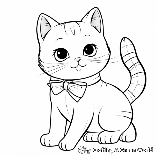 Cat With Bow Coloring Pages - Free & Printable!