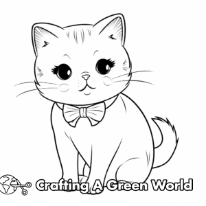 Cat With Bow Coloring Pages - Free & Printable!