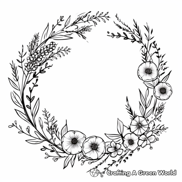 Flower Wreath Coloring Pages - Free & Printable!