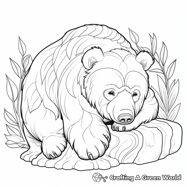 Hibernating Bear Coloring Pages - Free & Printable!