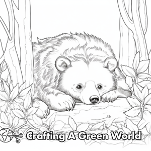 Hibernating Bear Coloring Pages - Free & Printable!