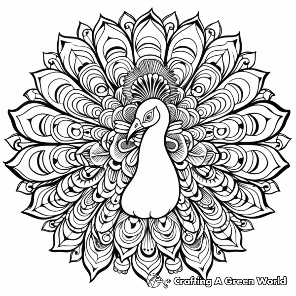 Peacock Mandala Coloring Pages - Free & Printable!