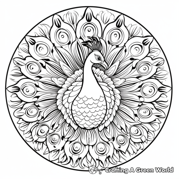 Peacock Mandala Coloring Pages - Free & Printable!