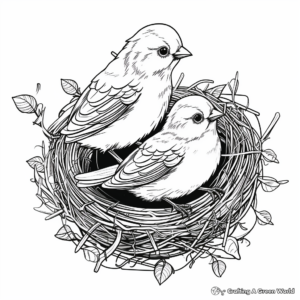 Bird Nest Coloring Pages - Free & Printable!