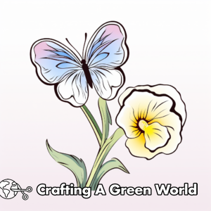 Half Butterfly Half Flower Coloring Pages - Free & Printable!
