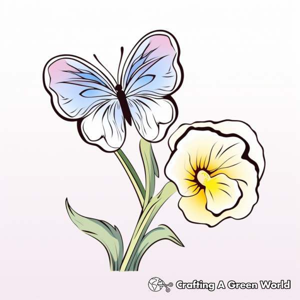 Half Butterfly Half Flower Coloring Pages - Free & Printable!