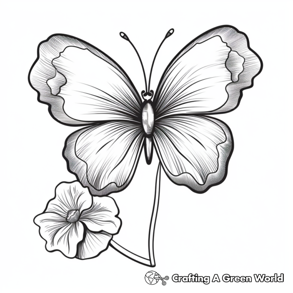Half Butterfly Half Flower Coloring Pages - Free & Printable!