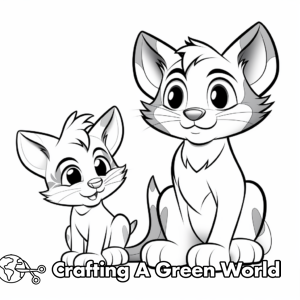 Two Cats Coloring Pages - Free & Printable!