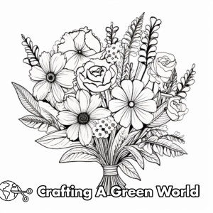 Flower Bouquet Coloring Pages - Free & Printable!