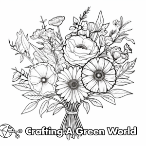 Flower Bouquet Coloring Pages - Free & Printable!