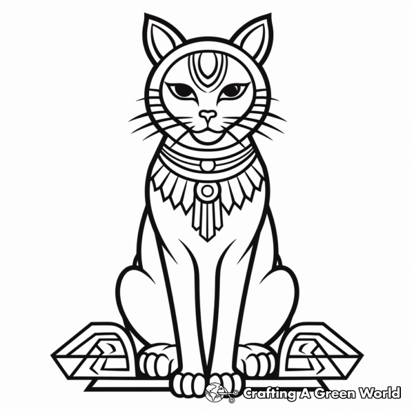 Bastet Egyptian Sarcophagus Drawing Egypt Pharaoh Coloring Pages ...