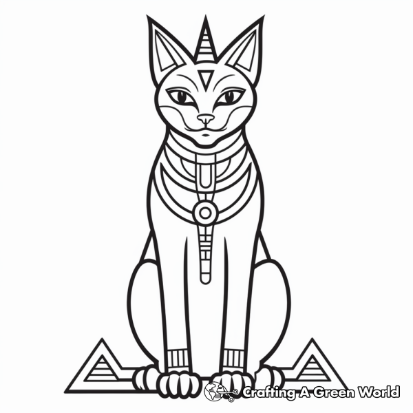 Egypt Ancient Cat Egyptian Coloring Pages Drawings Animal ...