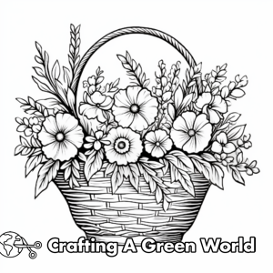 Flower Basket Coloring Pages - Free & Printable!