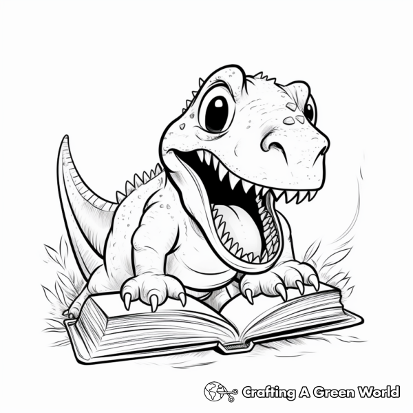 Dinosaur Book Coloring Pages - Free & Printable!