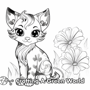 Cat And Flower Coloring Pages - Free & Printable!