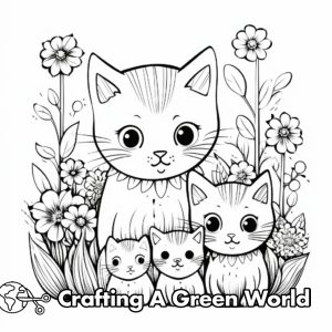 Cat And Flower Coloring Pages - Free & Printable!