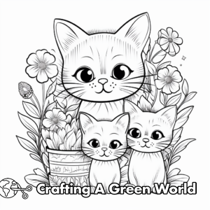 Cat And Flower Coloring Pages - Free & Printable!