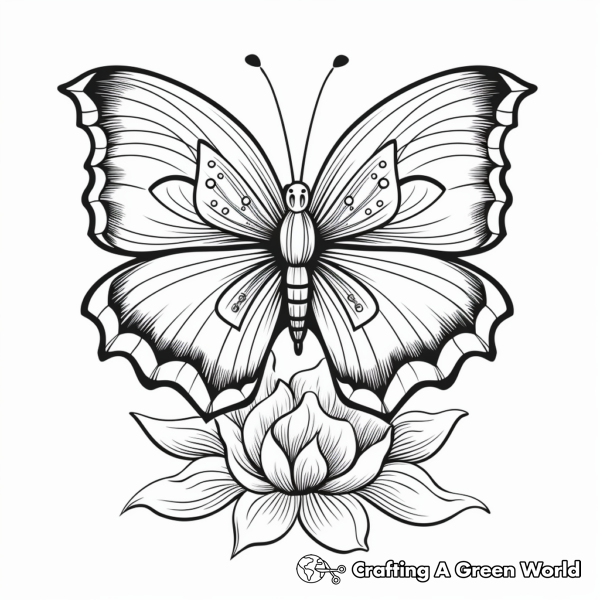 Half Butterfly Half Flower Coloring Pages - Free & Printable!