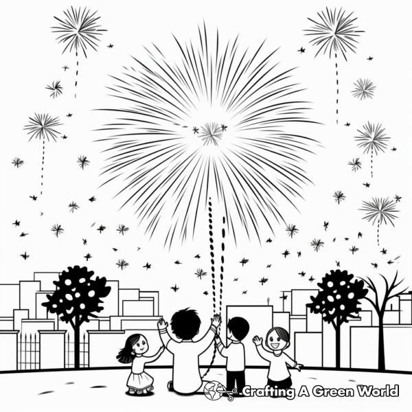 Fireworks Coloring Pages - Free & Printable!