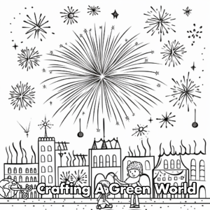 Fireworks Coloring Pages - Free & Printable!