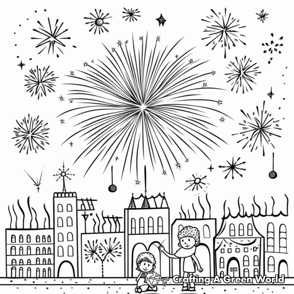 Fireworks Coloring Pages - Free & Printable!